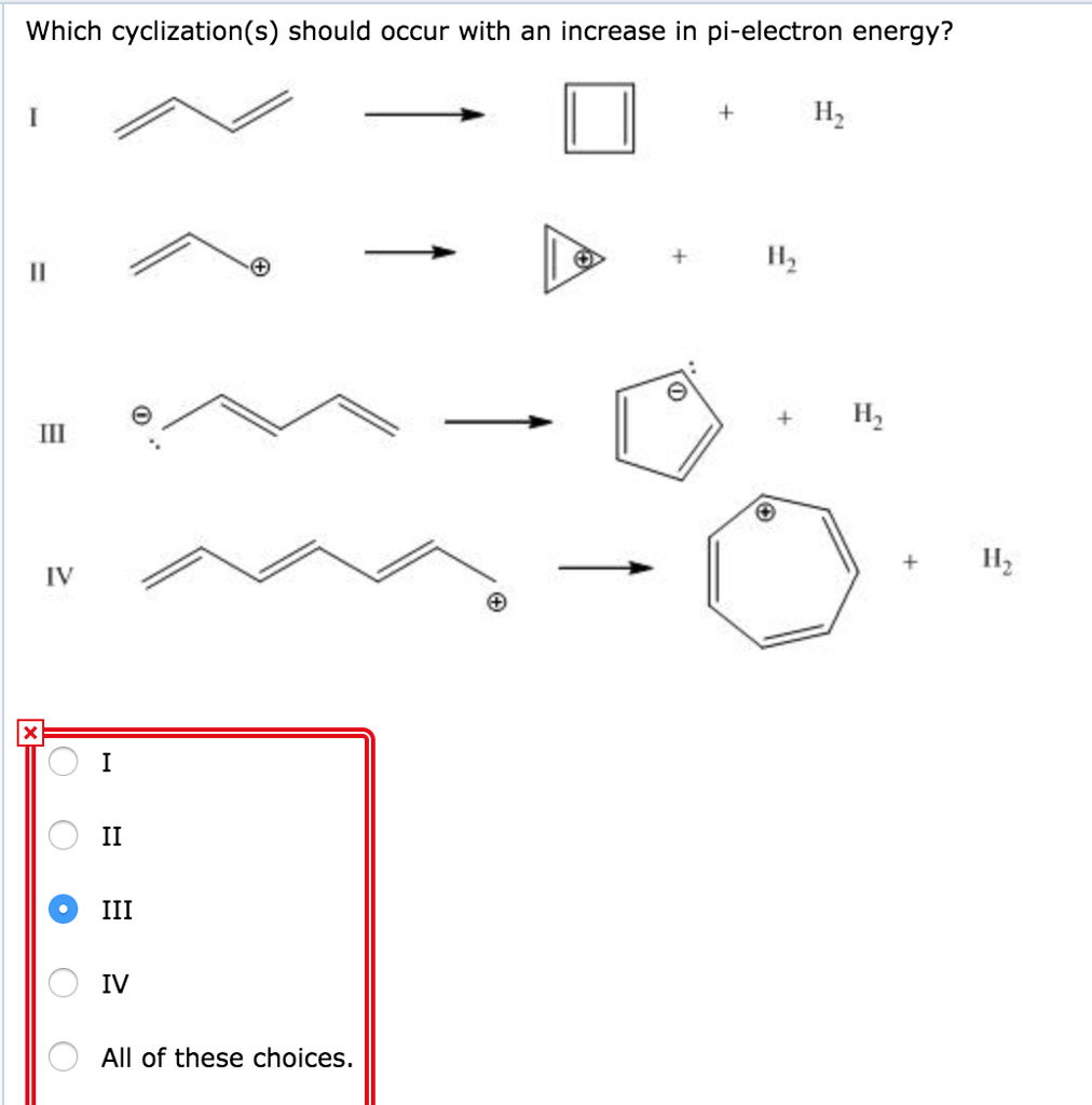 Solved Which cyclization(s) should occur with an increase in | Chegg.com