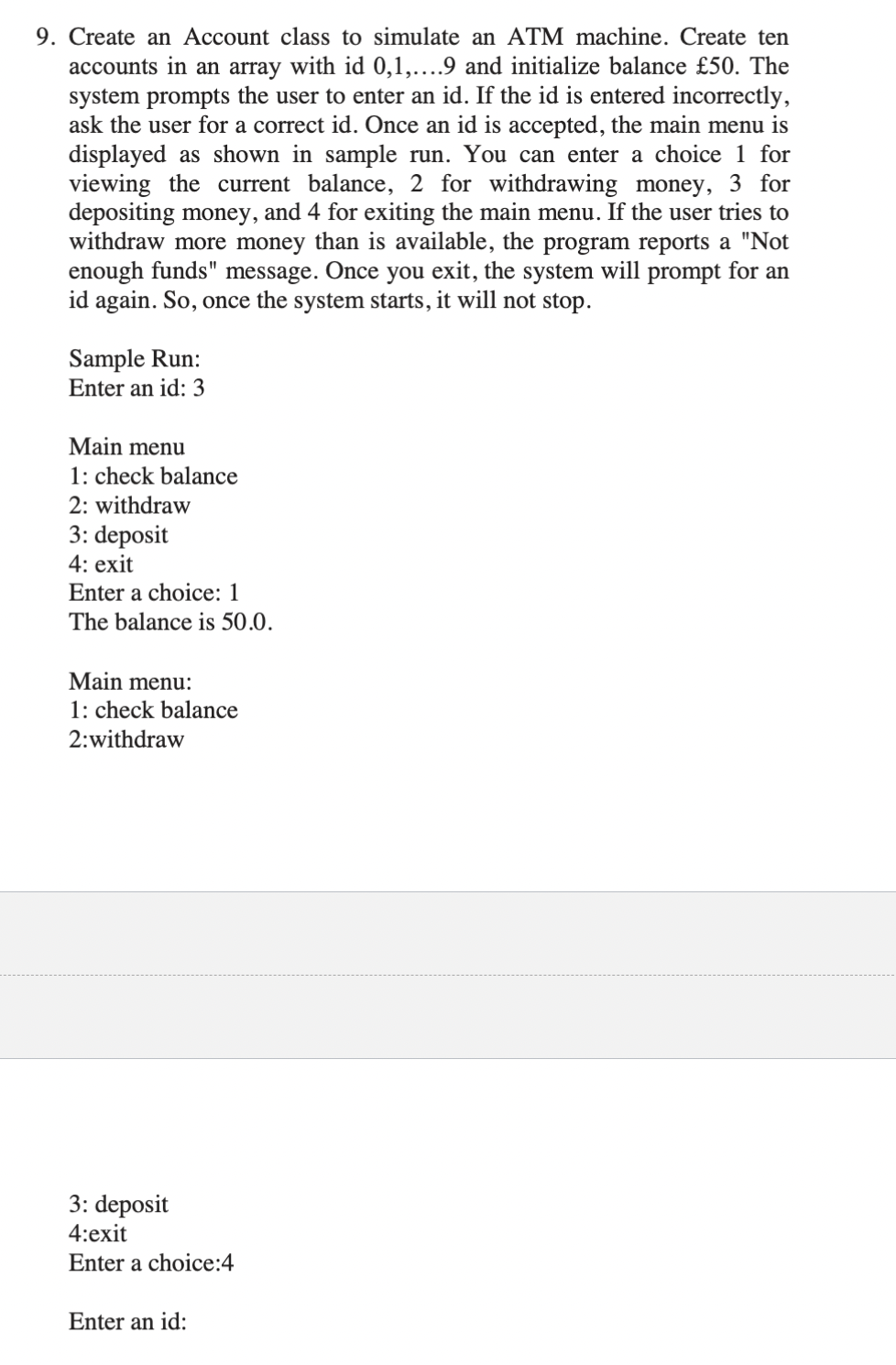 Solved 9. Create an Account class to simulate an ATM | Chegg.com