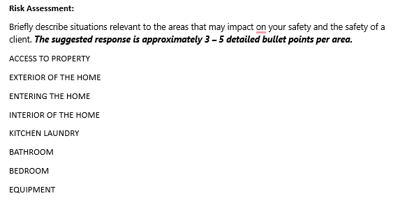 Solved Risk Assessment:Briefly describe situations relevant | Chegg.com