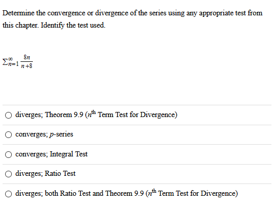 Solved Determine the convergence or divergence of the series | Chegg.com