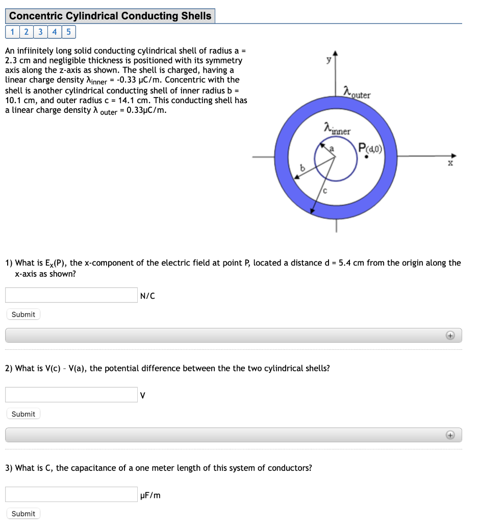 Solved Concentric Cylindrical Conducting Shells 1 2 3 4 5 An | Chegg.com