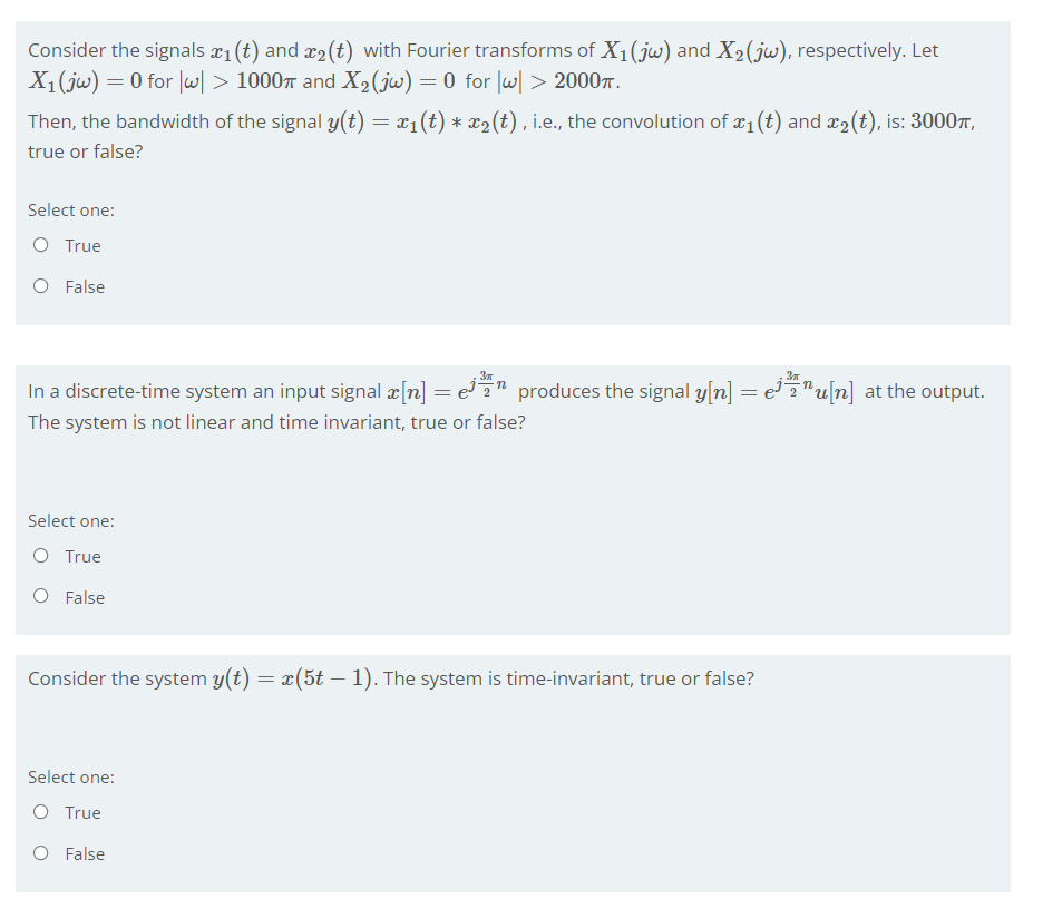 Solved == Consider the signals x1(t) and x2(t) with Fourier | Chegg.com