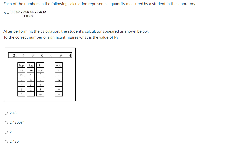 Solved Each of the numbers in the following calculation | Chegg.com
