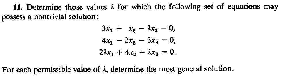 Solved 11. Determine those values λ for which the following | Chegg.com