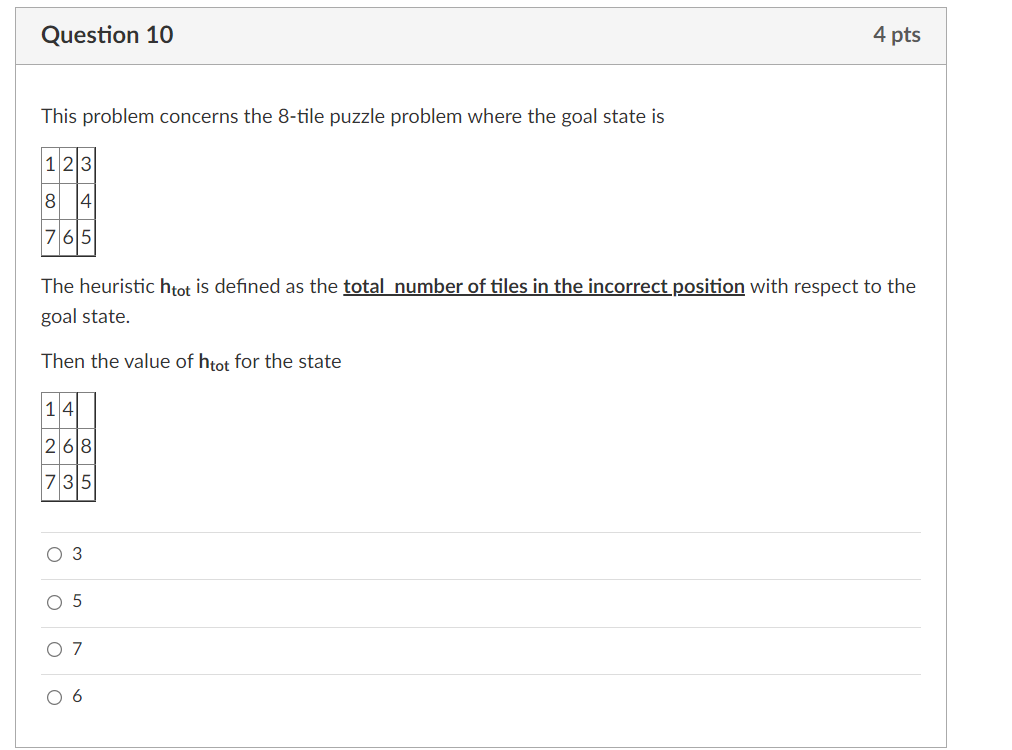 This problem concerns the 8-tile puzzle problem where | Chegg.com