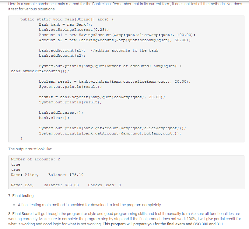 Abstract Classes, Inheritance (Bank Application) 150 | Chegg.com