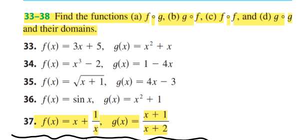 Solved 33-38 Find the functions (a) f∘g, (b) g∘f, (c) f∘f, | Chegg.com