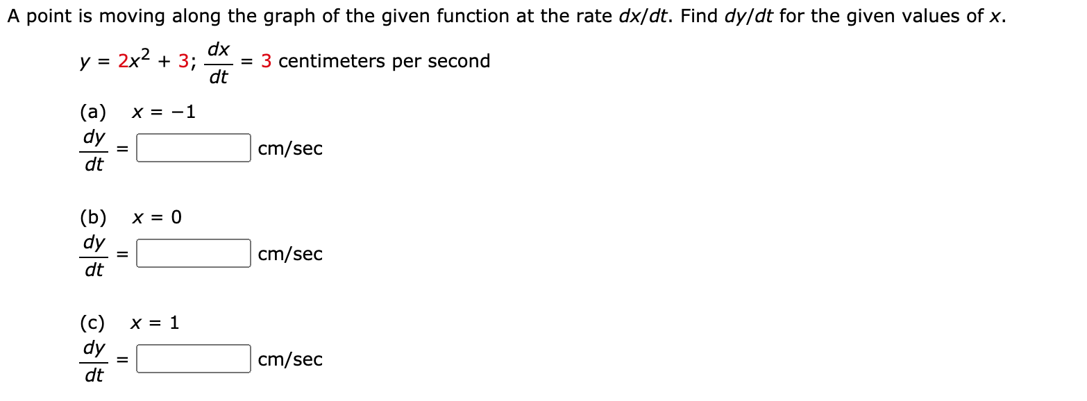Solved A point is moving along the graph of the given | Chegg.com