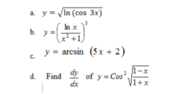 Solved determine the first derivative (dy/dx) and the second | Chegg.com