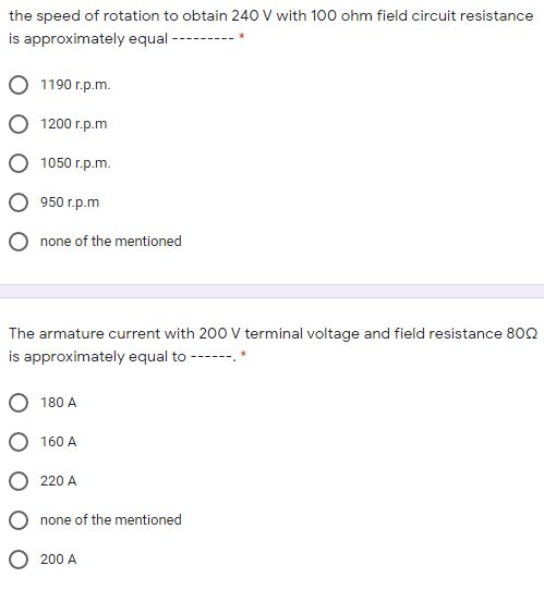 Solved O.C.C. The open circuit characteristic of a shunt | Chegg.com