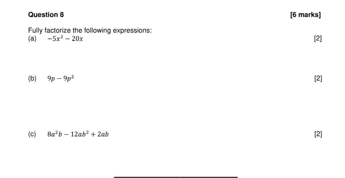 Solved Question 8 [6 marks] Fully factorize the following | Chegg.com