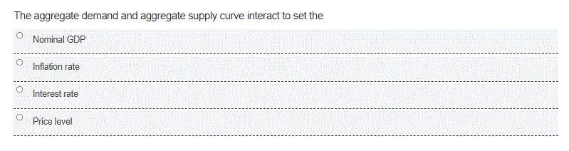 Solved The aggregate demand and aggregate supply curve | Chegg.com