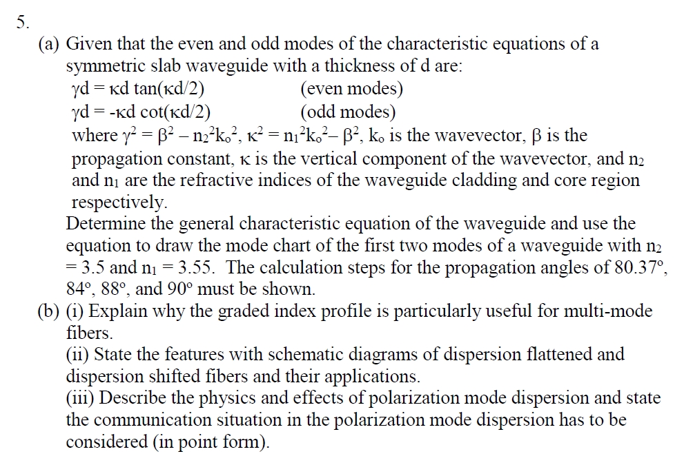 Solved (a) ﻿Given that the even and odd modes of the | Chegg.com