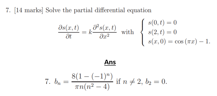 Solved 7. [14 marks] Solve the partial differential equation | Chegg.com