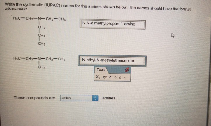 Solved Write the systematic (IUPAC) names for the amines | Chegg.com