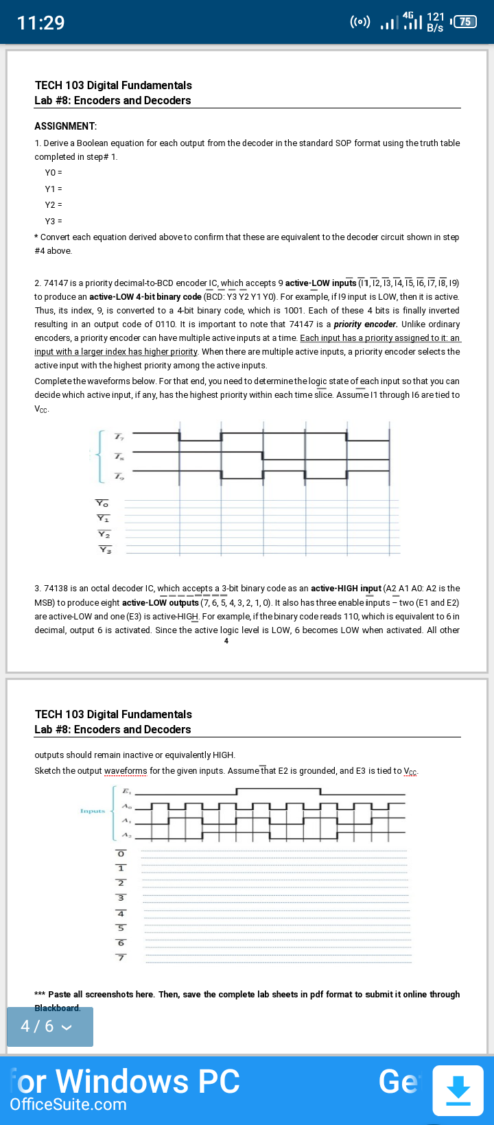 Solved 11:29 ((o)) || 4112375 TECH 103 Digital Fundamentals | Chegg.com