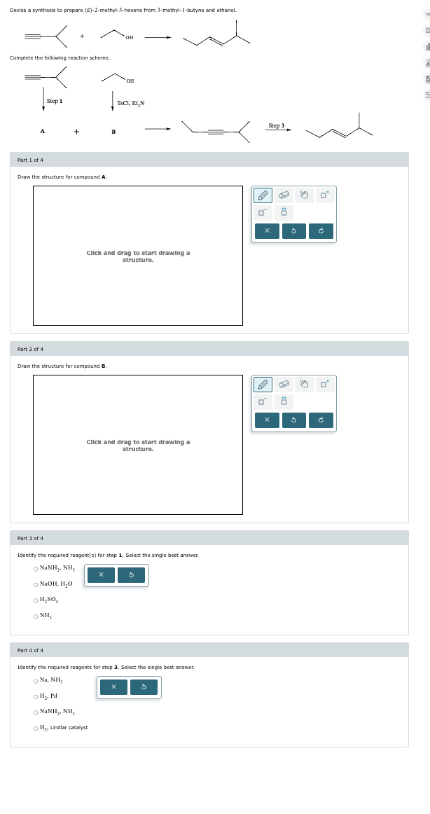 Solved Part 1 of 4Draw the structure for compound A.Part | Chegg.com