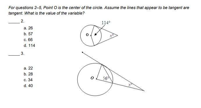Solved For questions 2-5, Point O is the center of the | Chegg.com