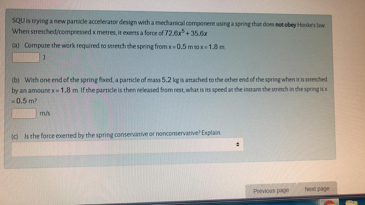 Solved SQU is trying a new particle accelerator design with | Chegg.com