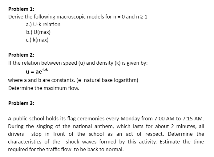 Solved Problem 1 Derive The Following Macroscopic Models