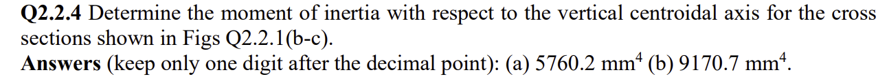 Solved Q2.2.1 Determine the moment of inertia with respect | Chegg.com