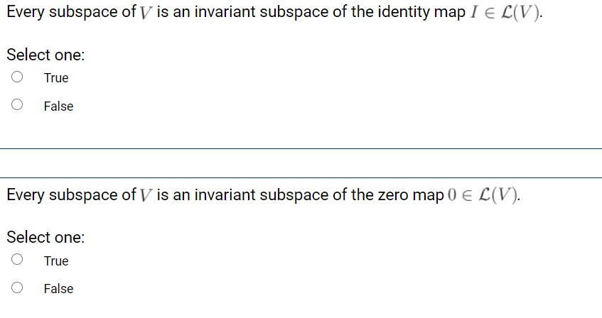 Solved Every subspace of V is an invariant subspace of the | Chegg.com