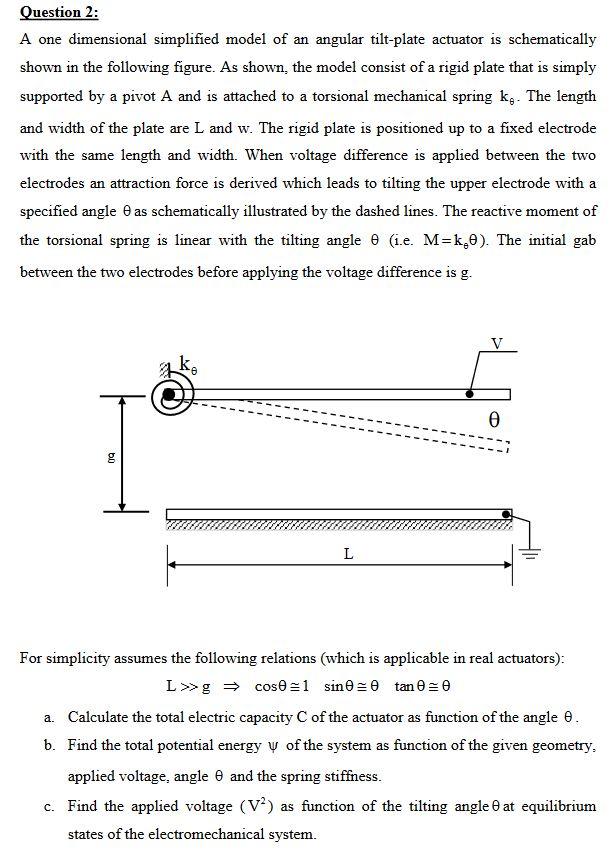 Question 2: A one dimensional simplified model of an | Chegg.com