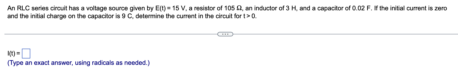 Solved An RLC series circuit has a voltage source given by | Chegg.com