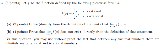 Solved 3. (6 points) Let f be the function defined by the | Chegg.com