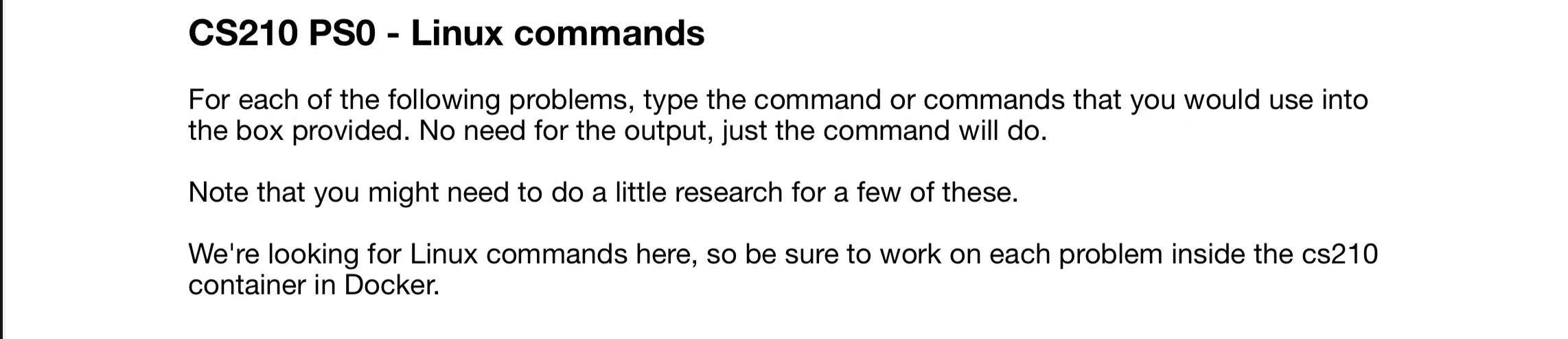 Solved CS210 PSO - Linux commands For each of the following | Chegg.com