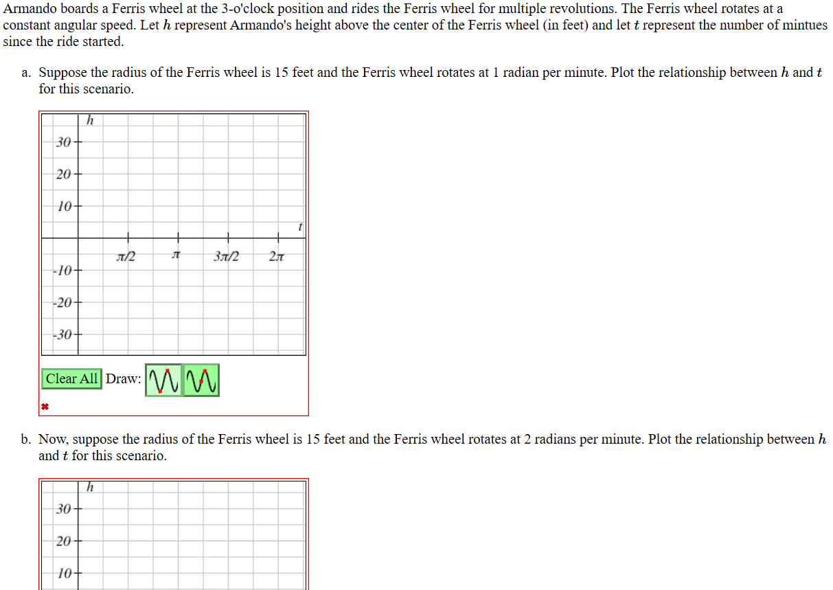 Solved Armando boards a Ferris wheel at the 3-o'clock | Chegg.com