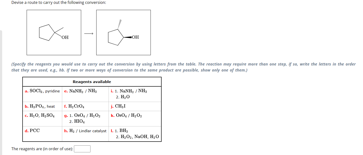 Solved Devise a route to carry out the following conversion: | Chegg.com