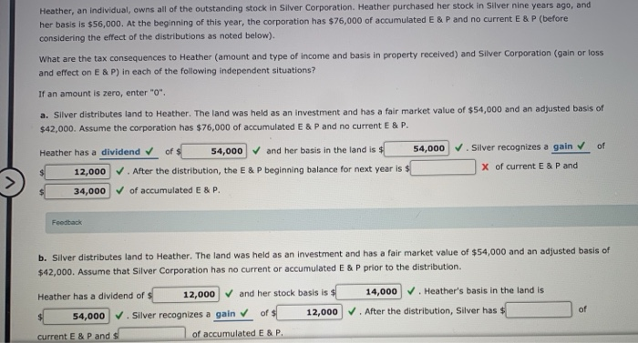 Solved Heather, an individual, owns all of the outstanding | Chegg.com