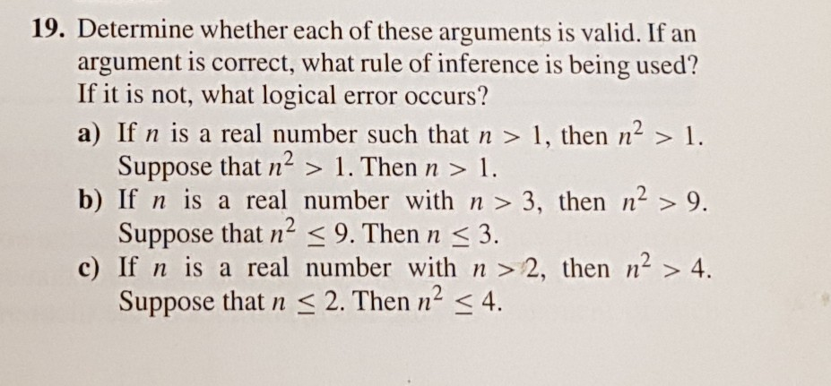 Solved 19. Determine whether each of these arguments is | Chegg.com