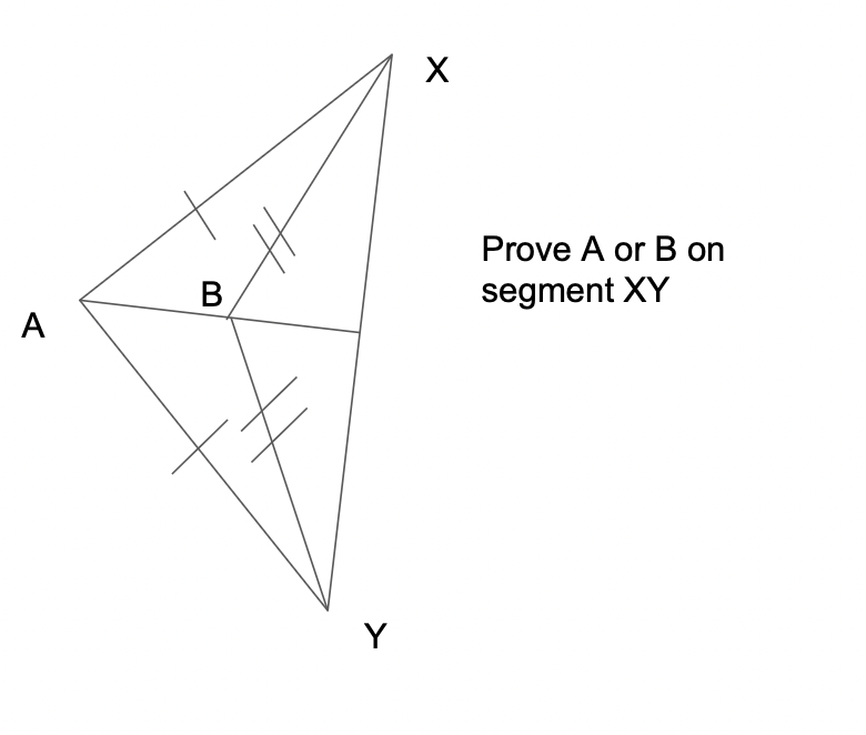 Prove A or B on segment XY | Chegg.com
