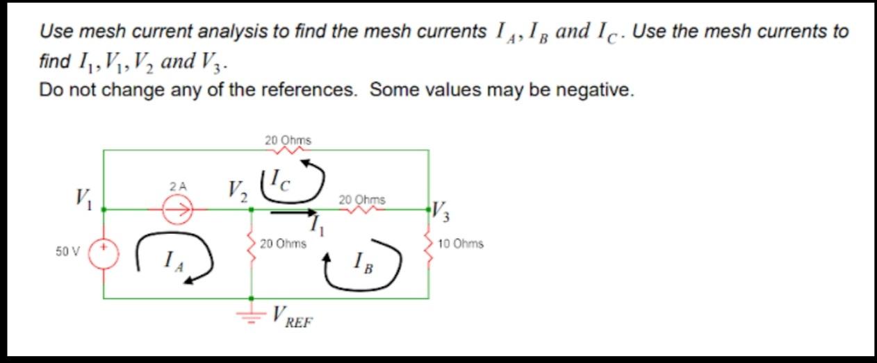 Solved B Use mesh current analysis to find the mesh currents | Chegg.com