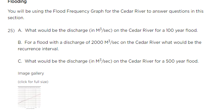 Solved Flooding You will be using the Flood Frequency Graph | Chegg.com
