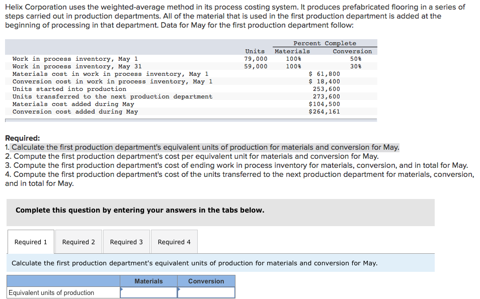 Solved Helix Corporation Uses The Weighted average Method In Chegg solved-helix-corporation-uses-the-weighted-average-method-in-chegg