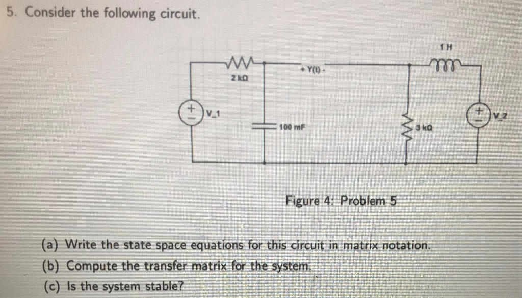 Solved 5. Consider the following circuit. 20 Figure 4: | Chegg.com