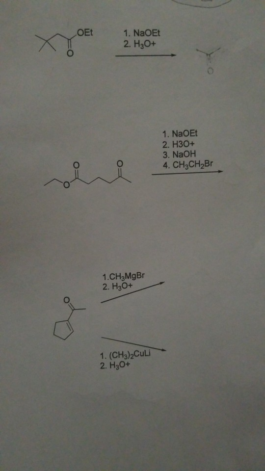 Solved OEt 1. NaOEt 2. H3O+ 1. NaOEt 2. H30+ 3. NaOH 4. | Chegg.com