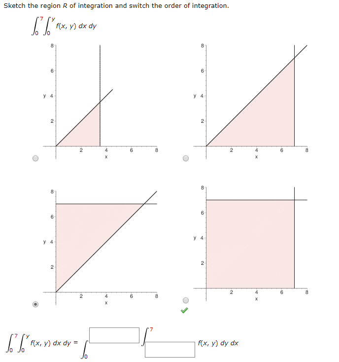 Solved Sketch the region R of integration and switch the | Chegg.com