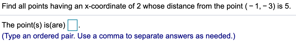 Solved Find all points having an x-coordinate of 2 whose | Chegg.com