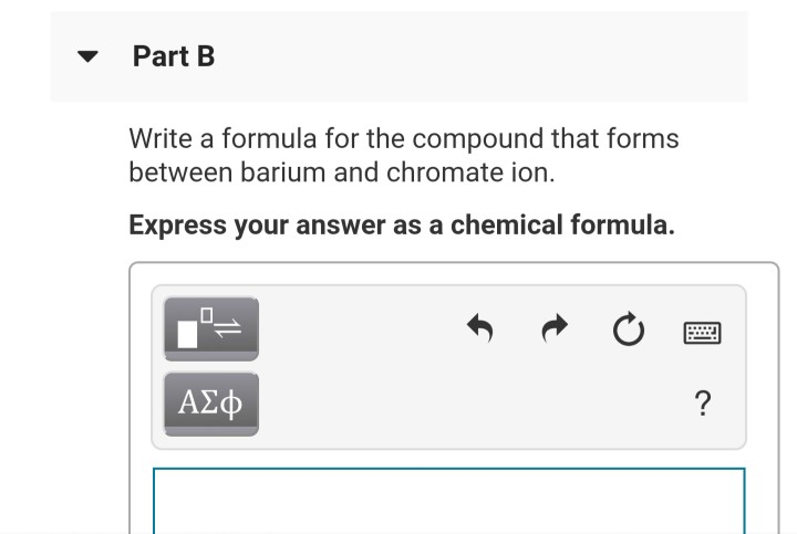 Solved Part A Write a formula for the compound that forms | Chegg.com