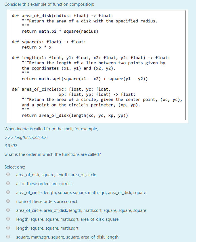 Solved Consider this example of function composition: When | Chegg.com
