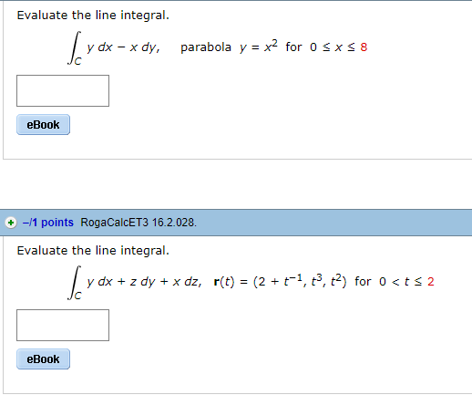 Solved Evaluate the line integral. ydx_xdy, parabola y=x2 | Chegg.com