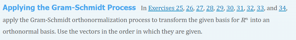Solved Applying the Gram-Schmidt Process In Exercises 25, | Chegg.com