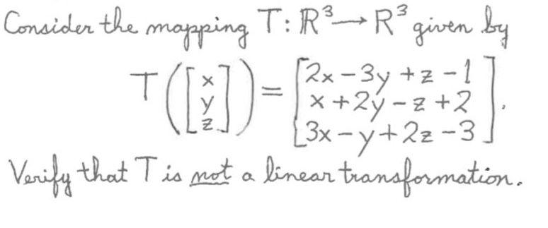 Solved Consider the mapping T:R3→R3 given by | Chegg.com
