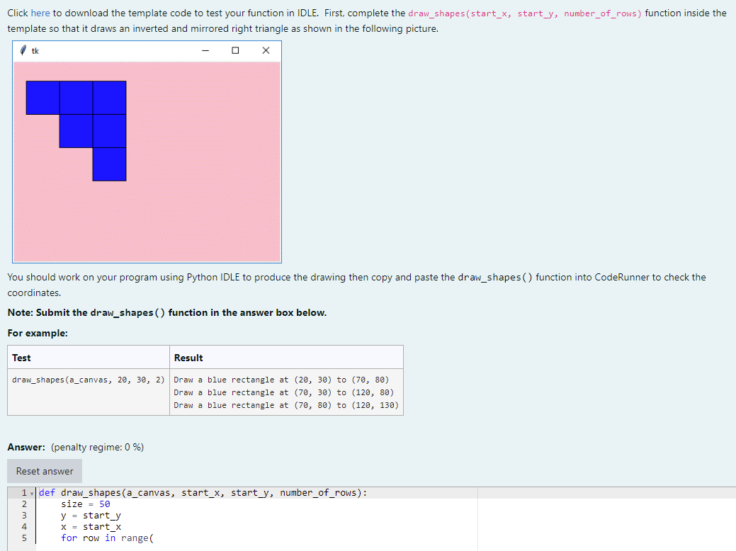Solved Click here to download the template code to test your | Chegg.com
