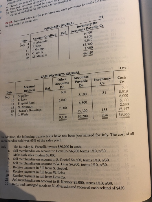 Using the (b) Foot and cross-foot (c) Show how | Chegg.com