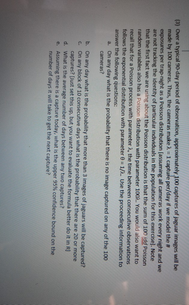 (3) Over a typical 90-day period of observation, | Chegg.com